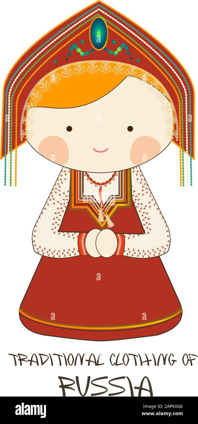 Children russian traditional dress Stock Vector Images - Alamy