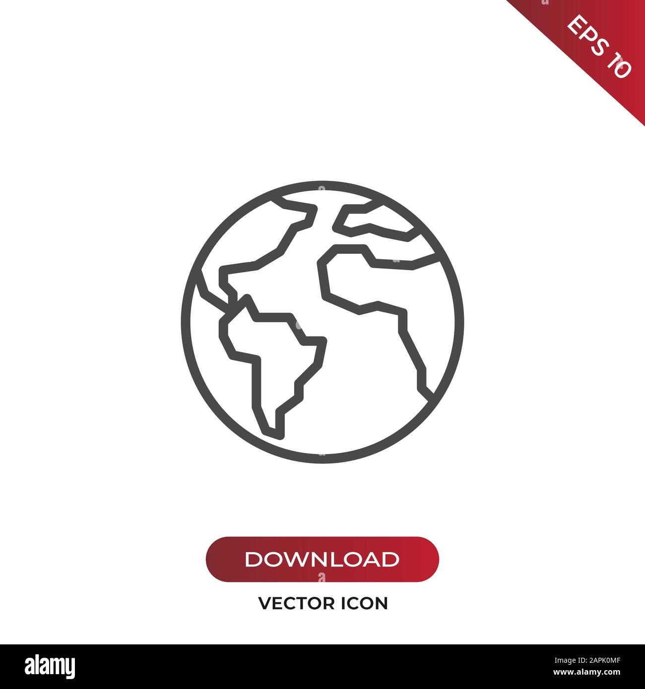 Earth planet icon vector. Simple earth planet sign in modern design ...