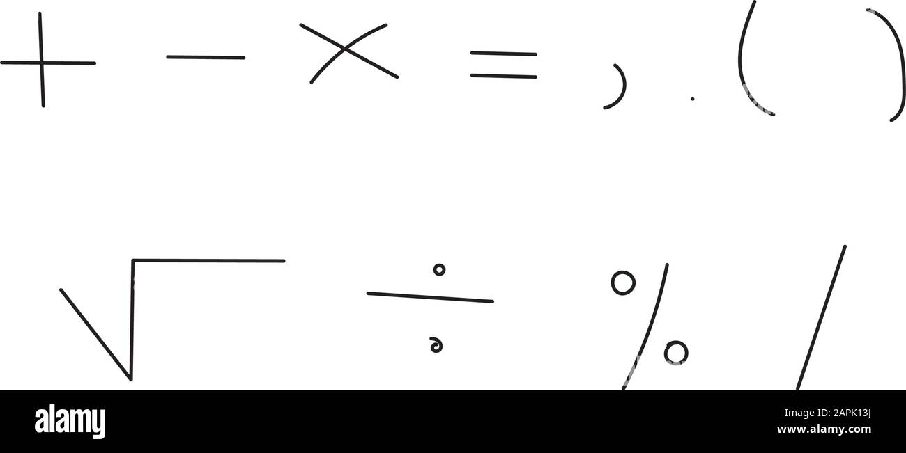 Vector Illustration of Math Symbol. line art style Stock Vector Image ...