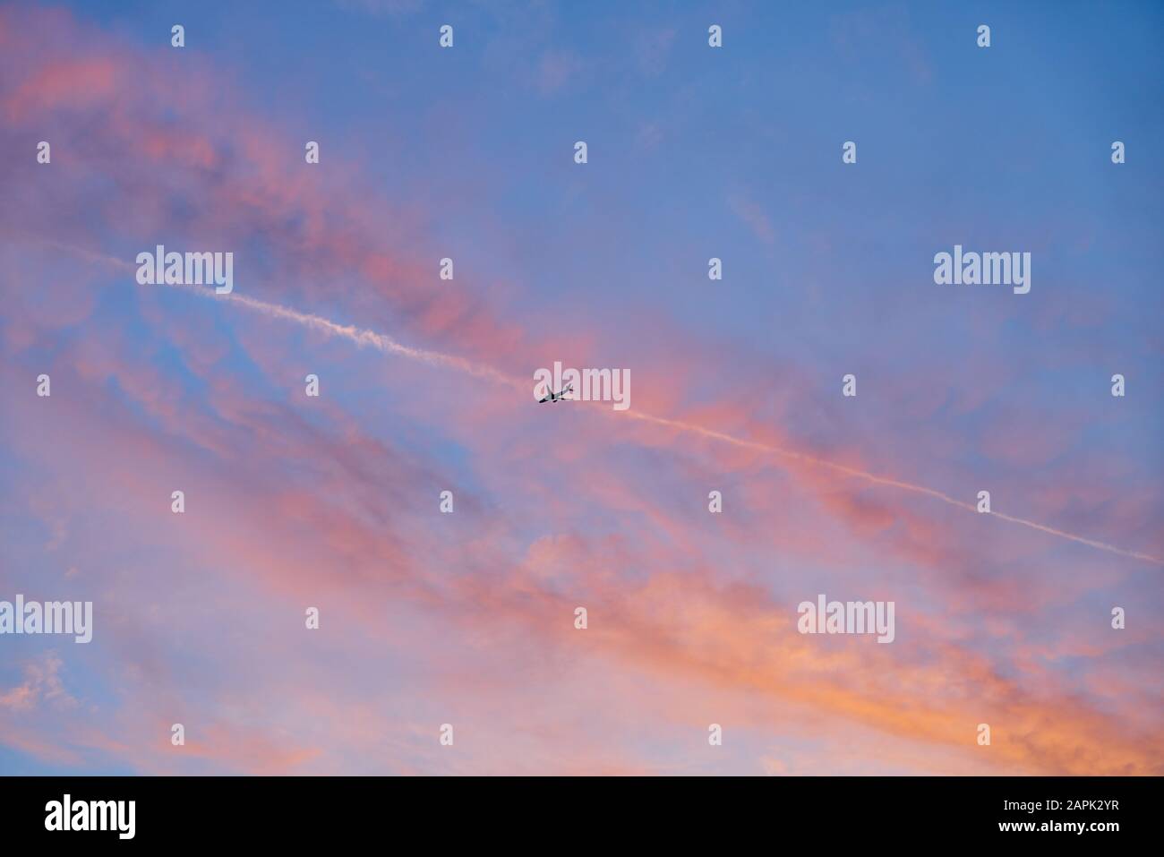 Beautiful sunset clouds background and blue sky. Taken in Istanbul ...