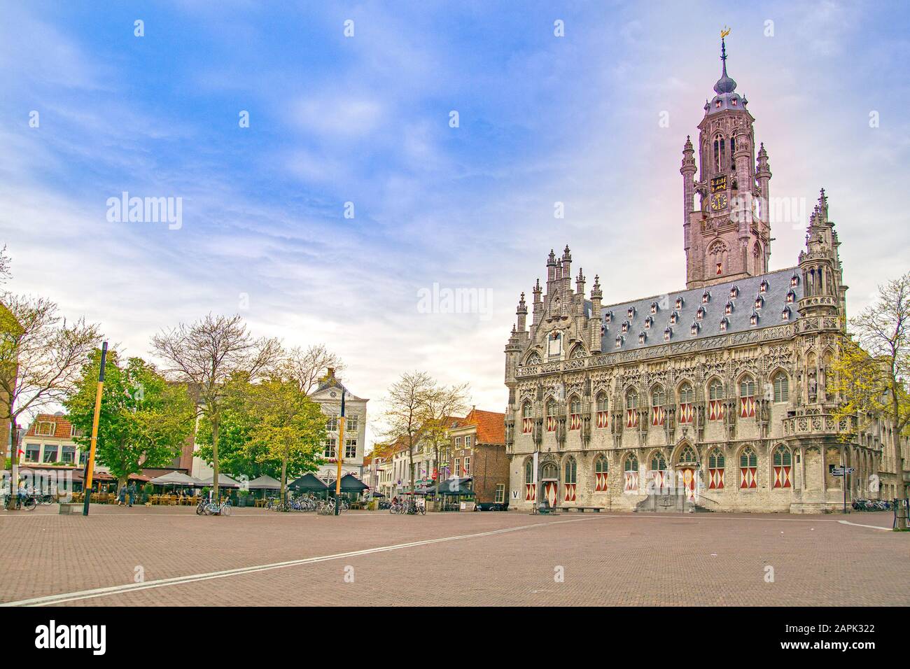 Middelburg, Netherlands, gothic town hall and main town square Stock ...