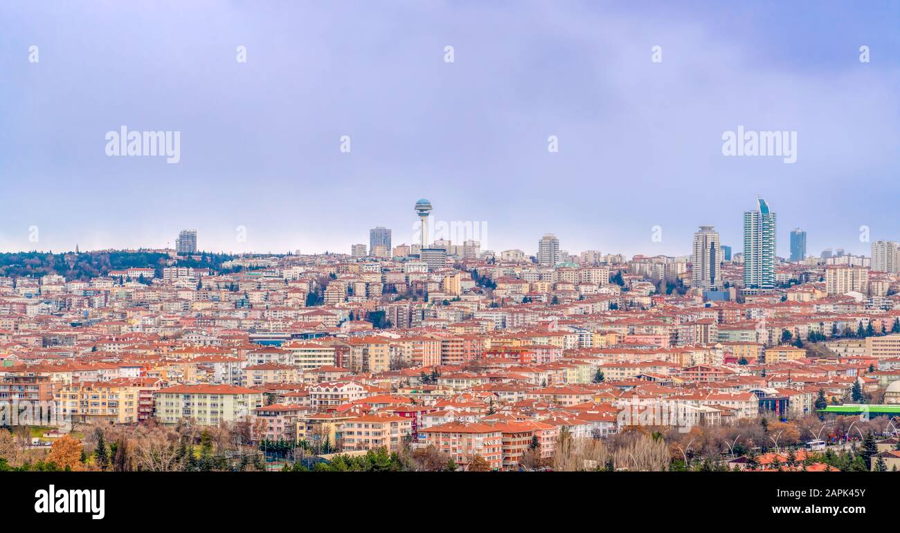 Buildings with roofs in Ankara, Panoramic city view, Ankara Turkey ...