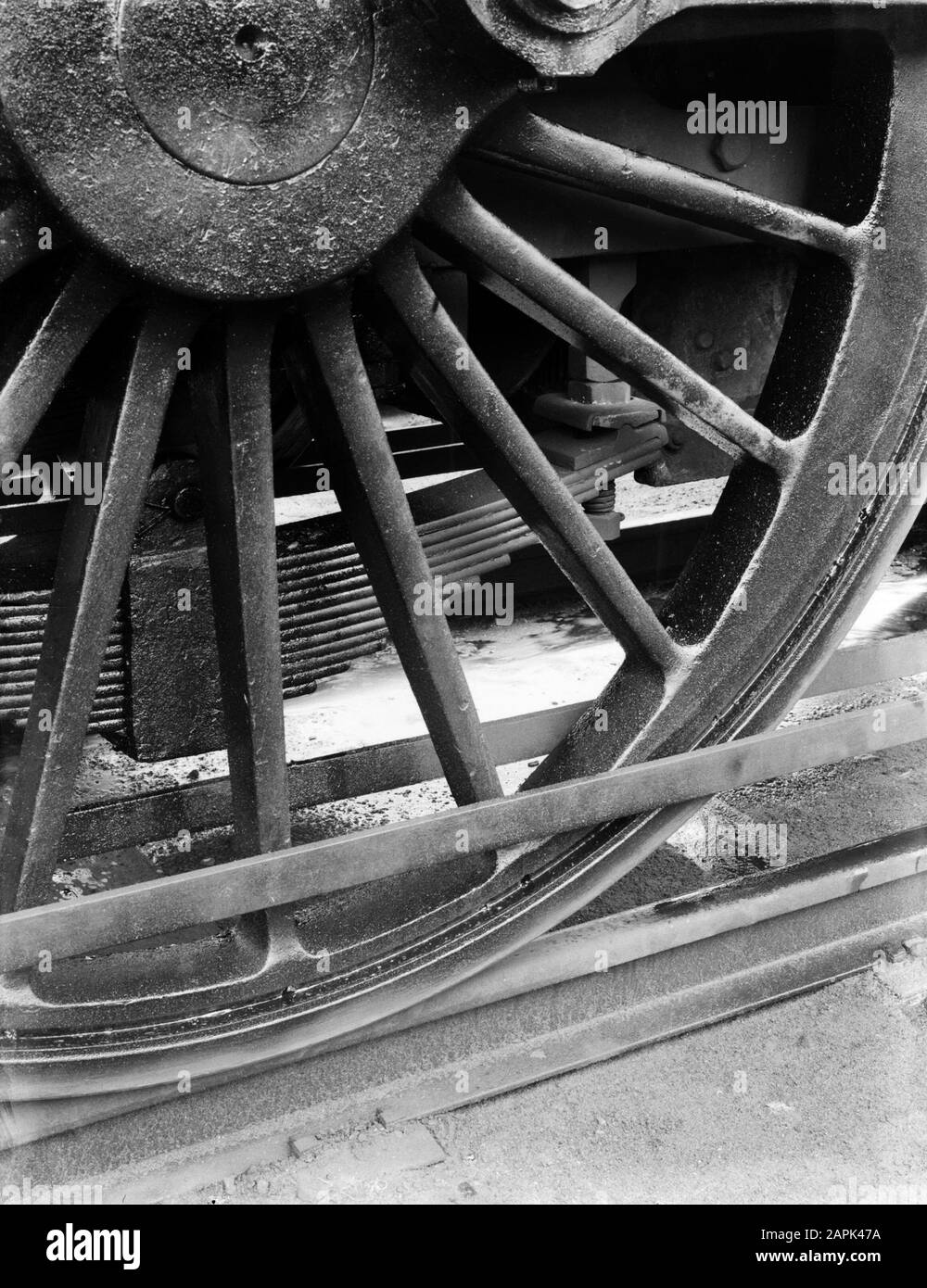 Reportage Nederlandse Spoorwegen Description: Detail of a wheel of a ...