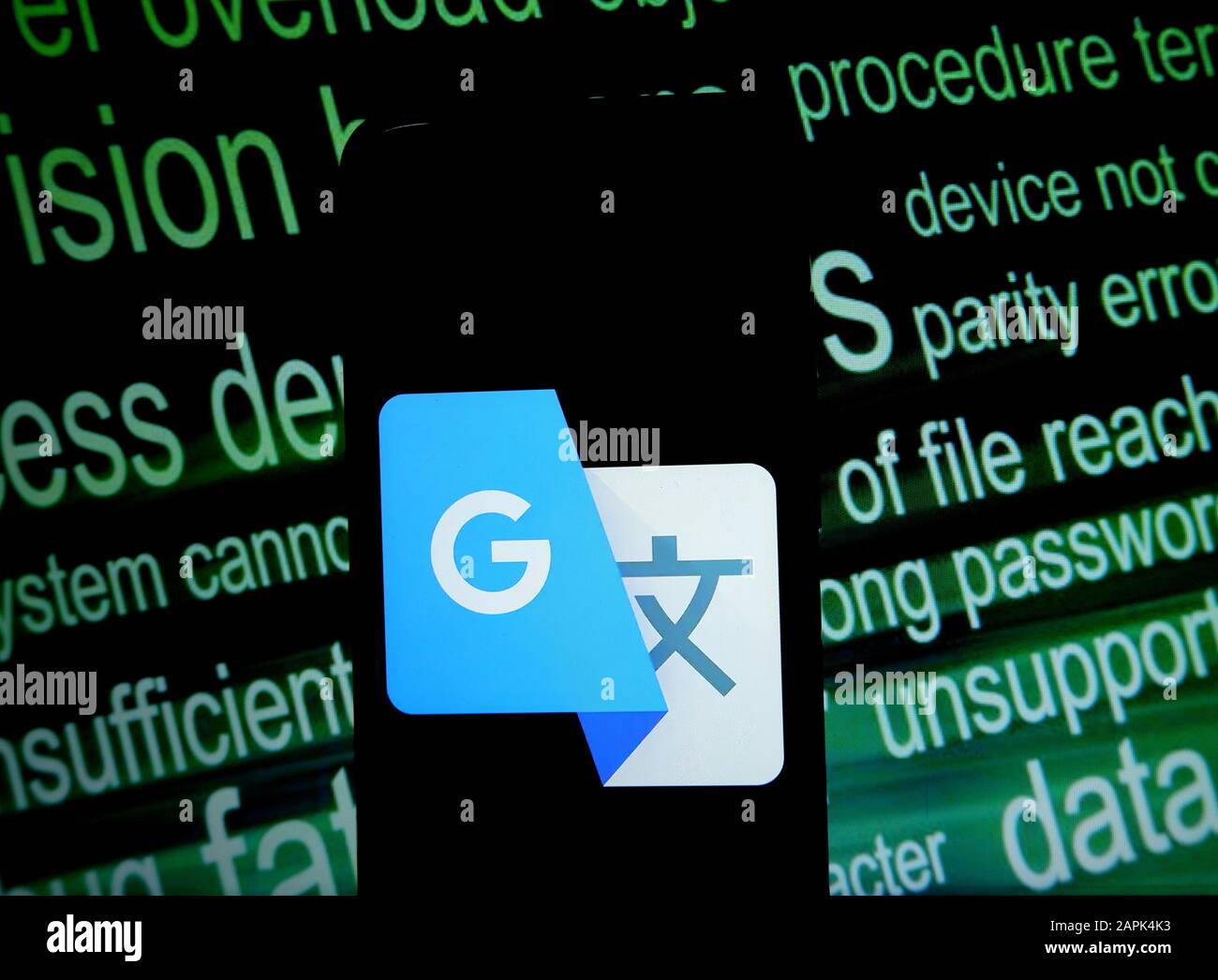 In this photo illustration a Google Translator logo seen being ...