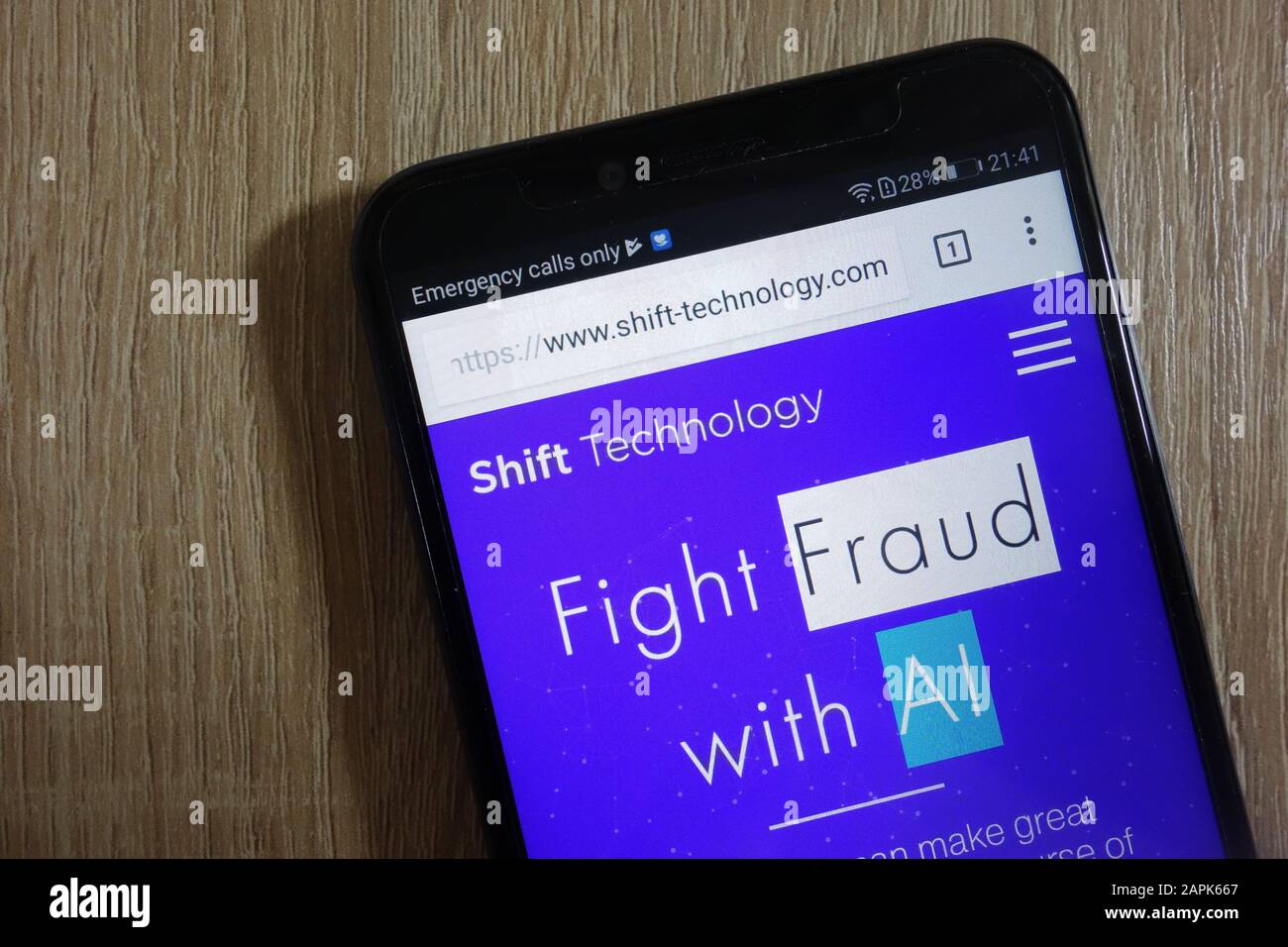 Shift Technology website displayed on a modern smartphone Stock Photo ...