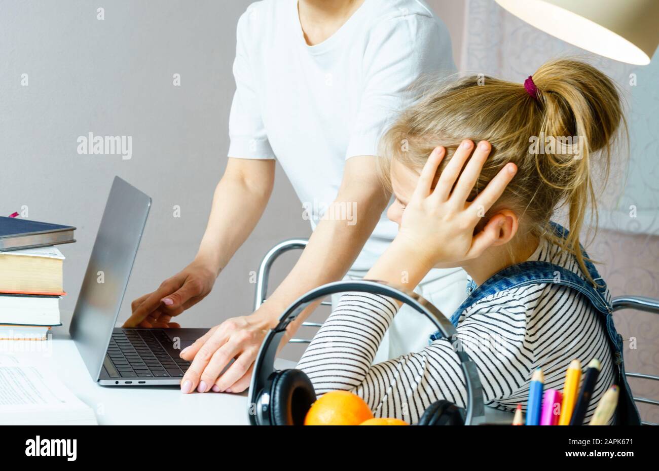 Mother Arguing With Teenage Daughter Over Online Activity Stock Photo ...