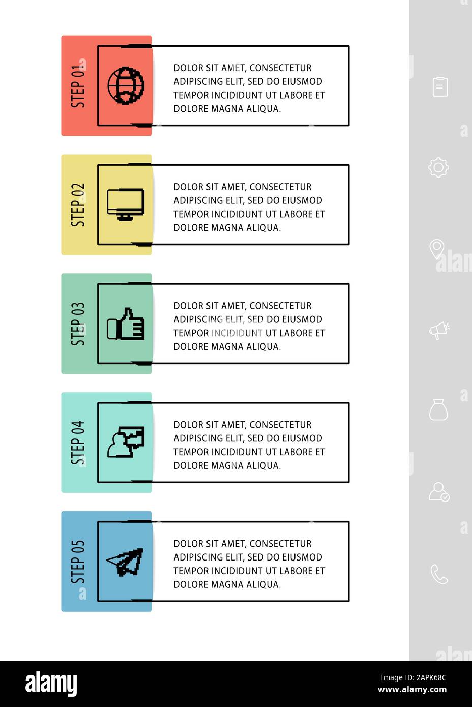 Vector infographic flat template. Rectangles for five diagrams, graph ...