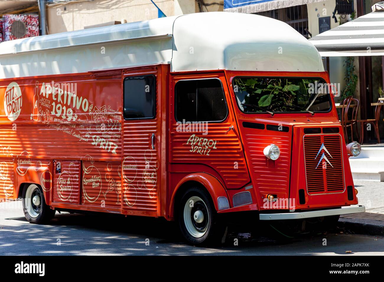 Ukraine Odessa August 23, 2018: A French van of red color is parked ...