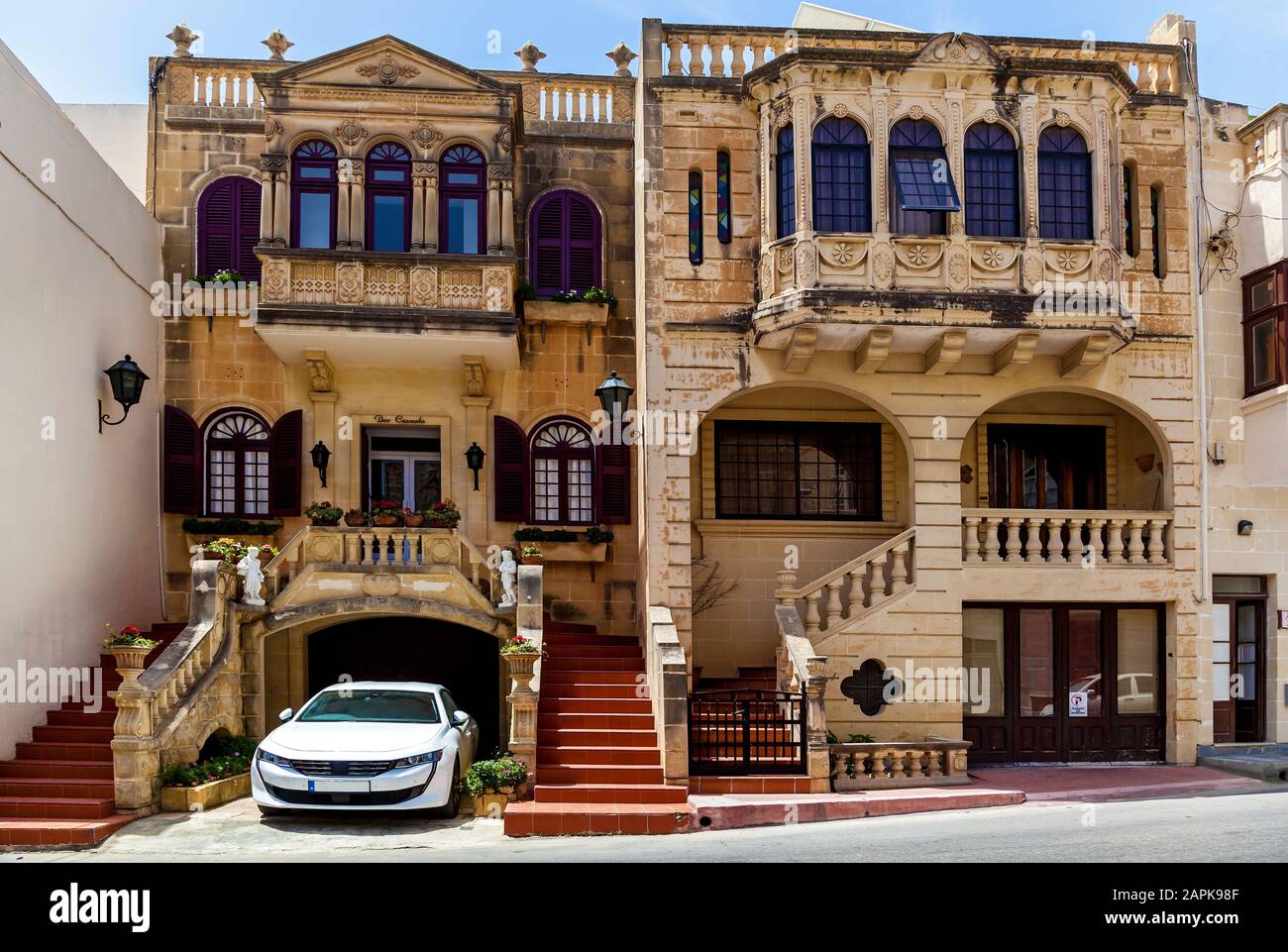 Malta Valletta June 16, 2019: Beautiful exterior of Maltese house with ...