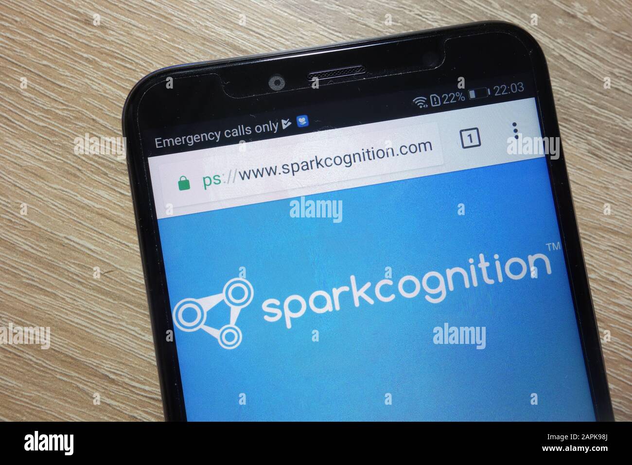 SparkCognition website displayed on a modern smartphone Stock Photo - Alamy