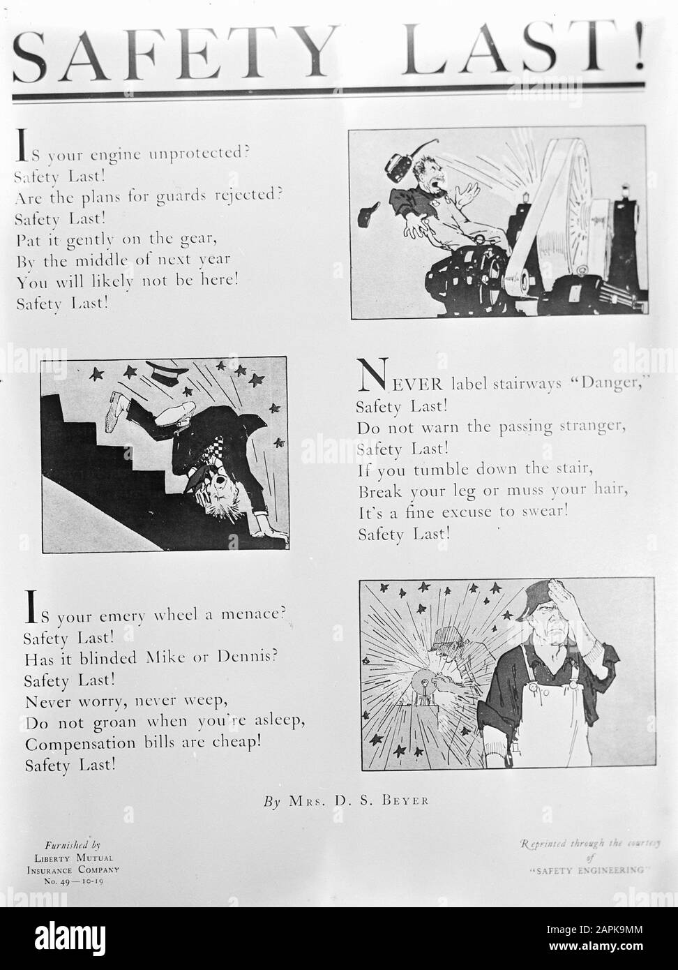 9x12 Warning against carelessness during work Safety burden! Date ...