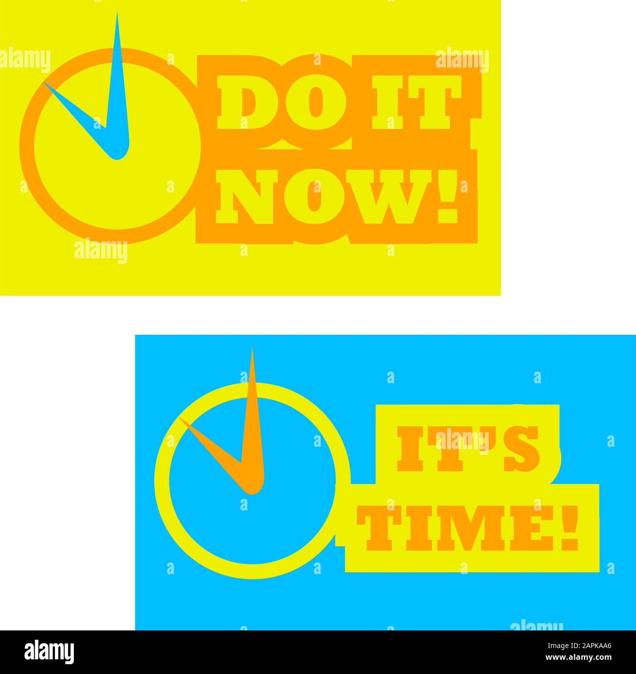 Concept illustration showing a stylized clock with the words "It's time ...