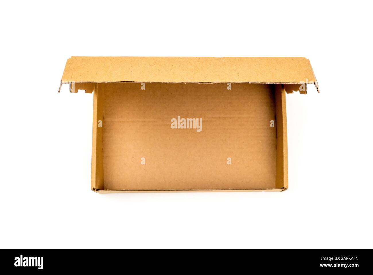 One opened rectangular cardboard box isolated on white background Stock ...