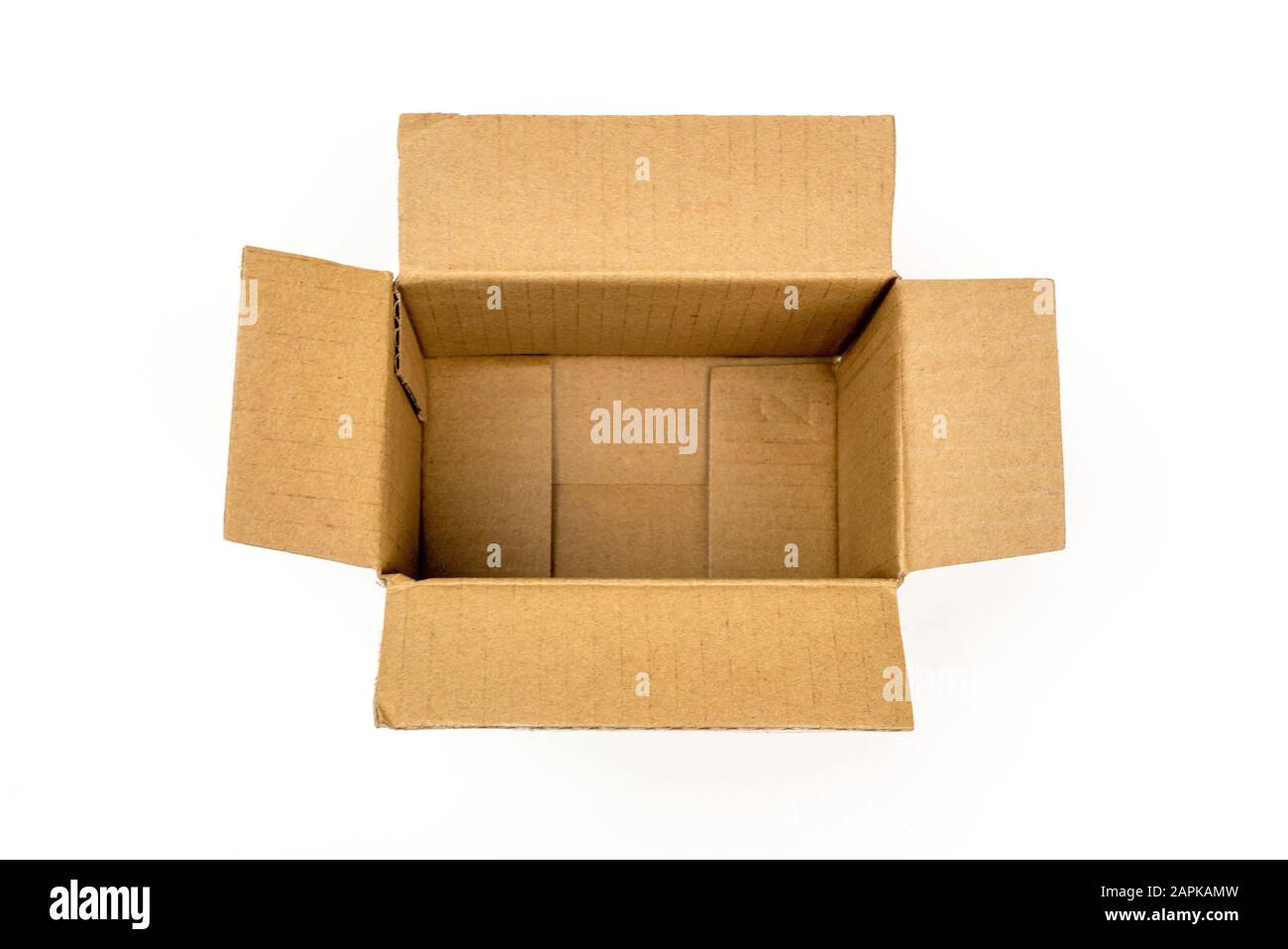 One opened rectangular cardboard box isolated on white background Stock ...