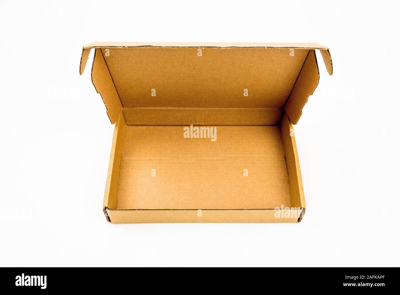 One opened rectangular cardboard box isolated on white background Stock ...