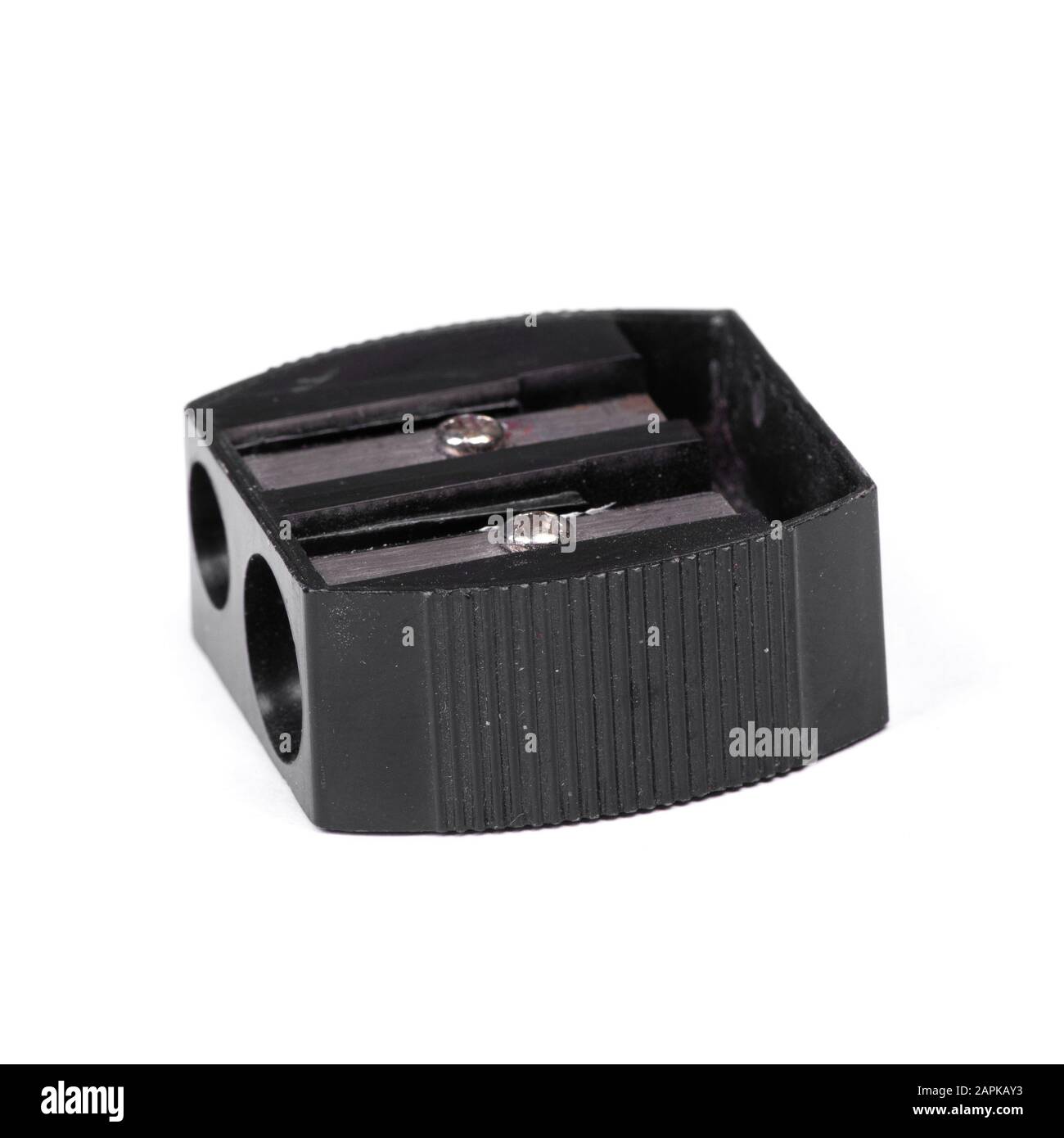 Black used pencil sharpener isolated on white background Stock Photo ...