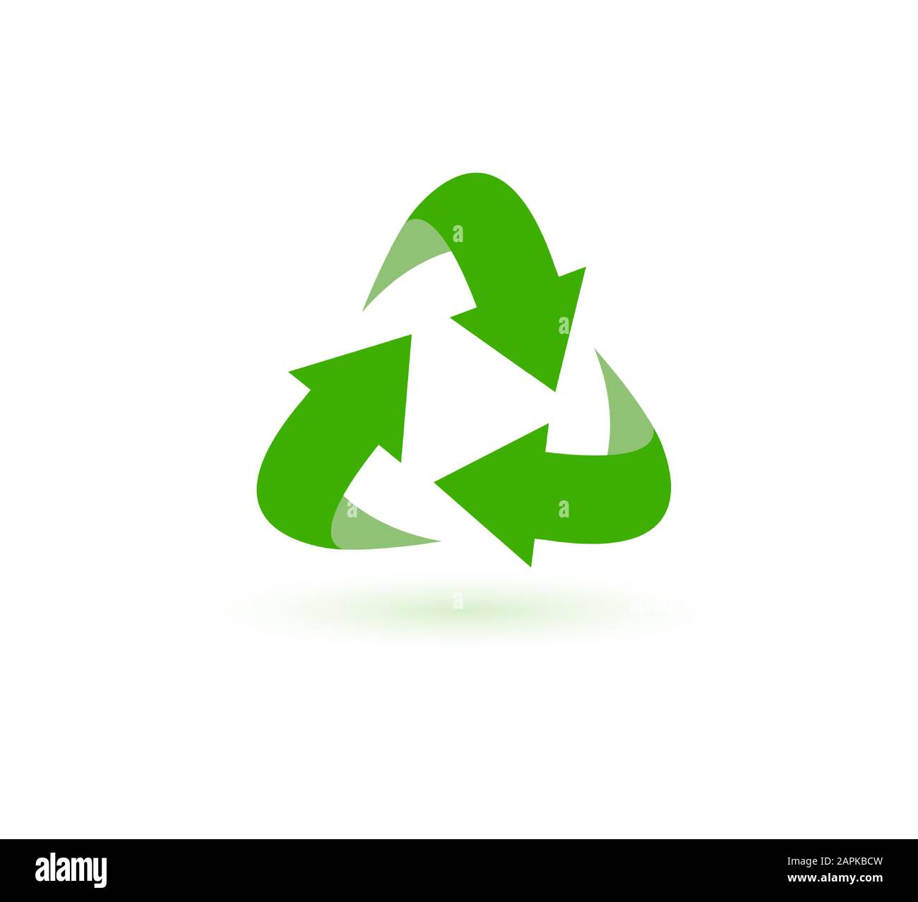 Recycle vector icon, green safe arrows emblem template for packaging of ...