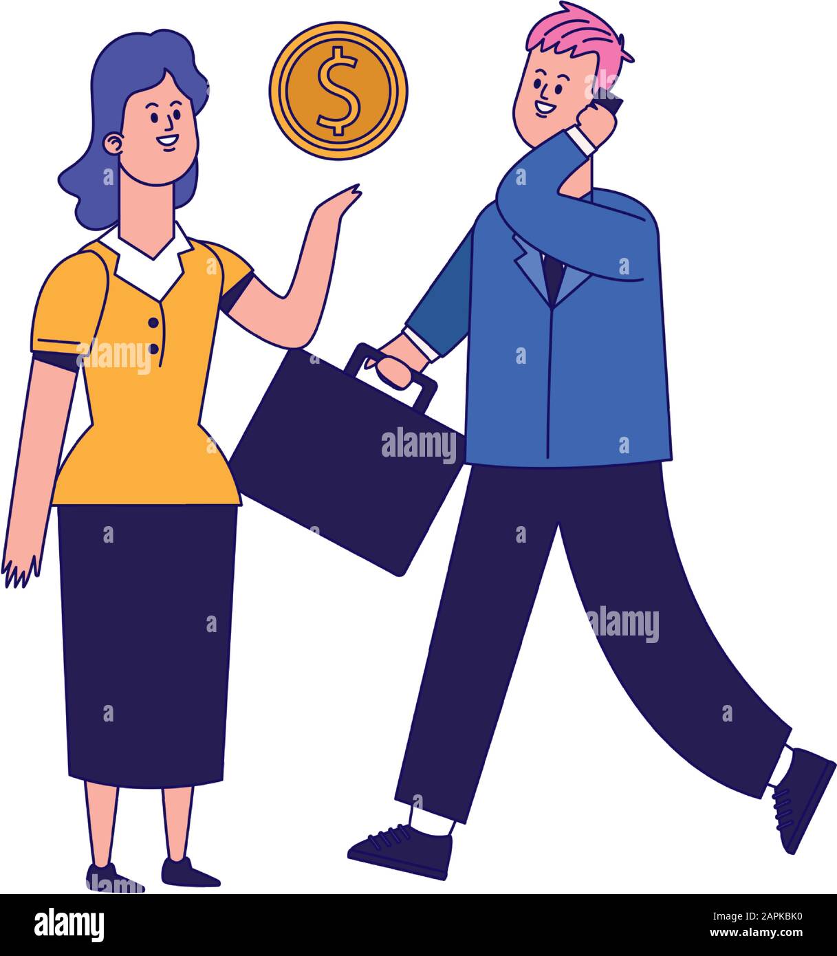 Businesswoman using modern technology work Stock Vector Images - Alamy