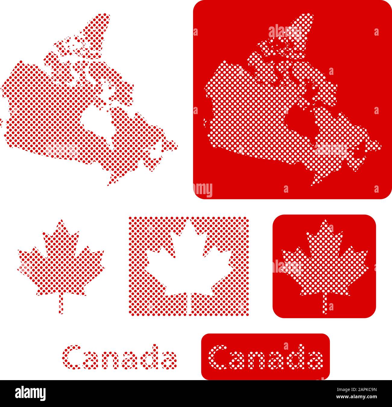 Concept illustration showing the map of Canada and the Canadian maple ...