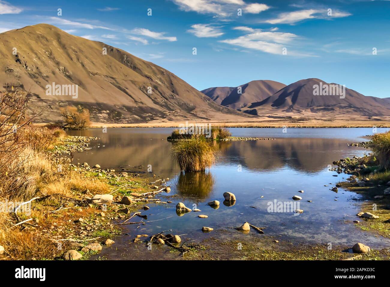 The extreme dry terrain and mountains around a scenic remote and ...