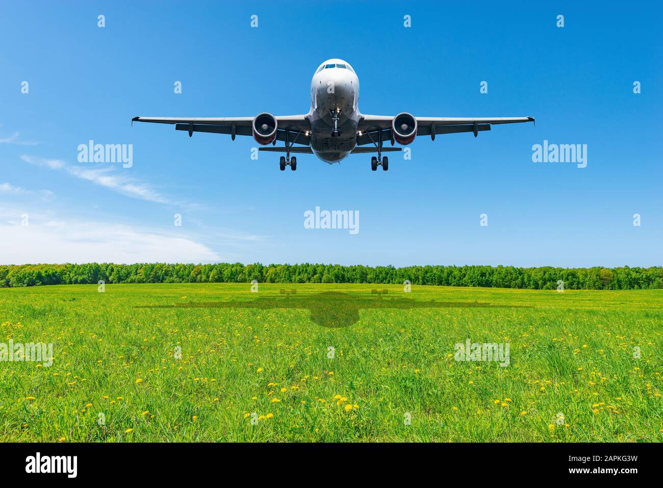 Landing of the passenger plane Stock Photo - Alamy