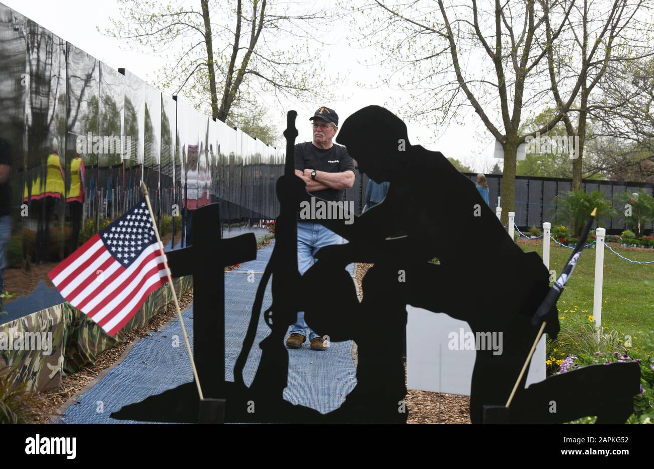 Racine, Wisconsin, USA. 18th May, 2019. David McGahen, a Vietnam-era ...