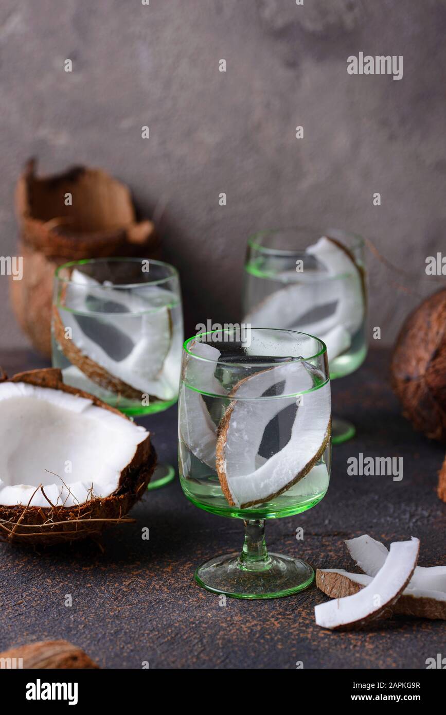 Natural healthy fresh coconut water Stock Photo - Alamy