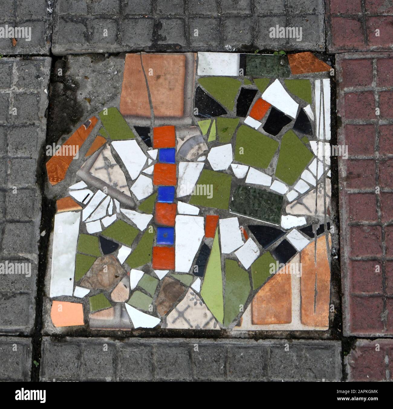 Montevideo, Uruguay. 7th Mar, 2019. Colorful tiles are inset in a ...