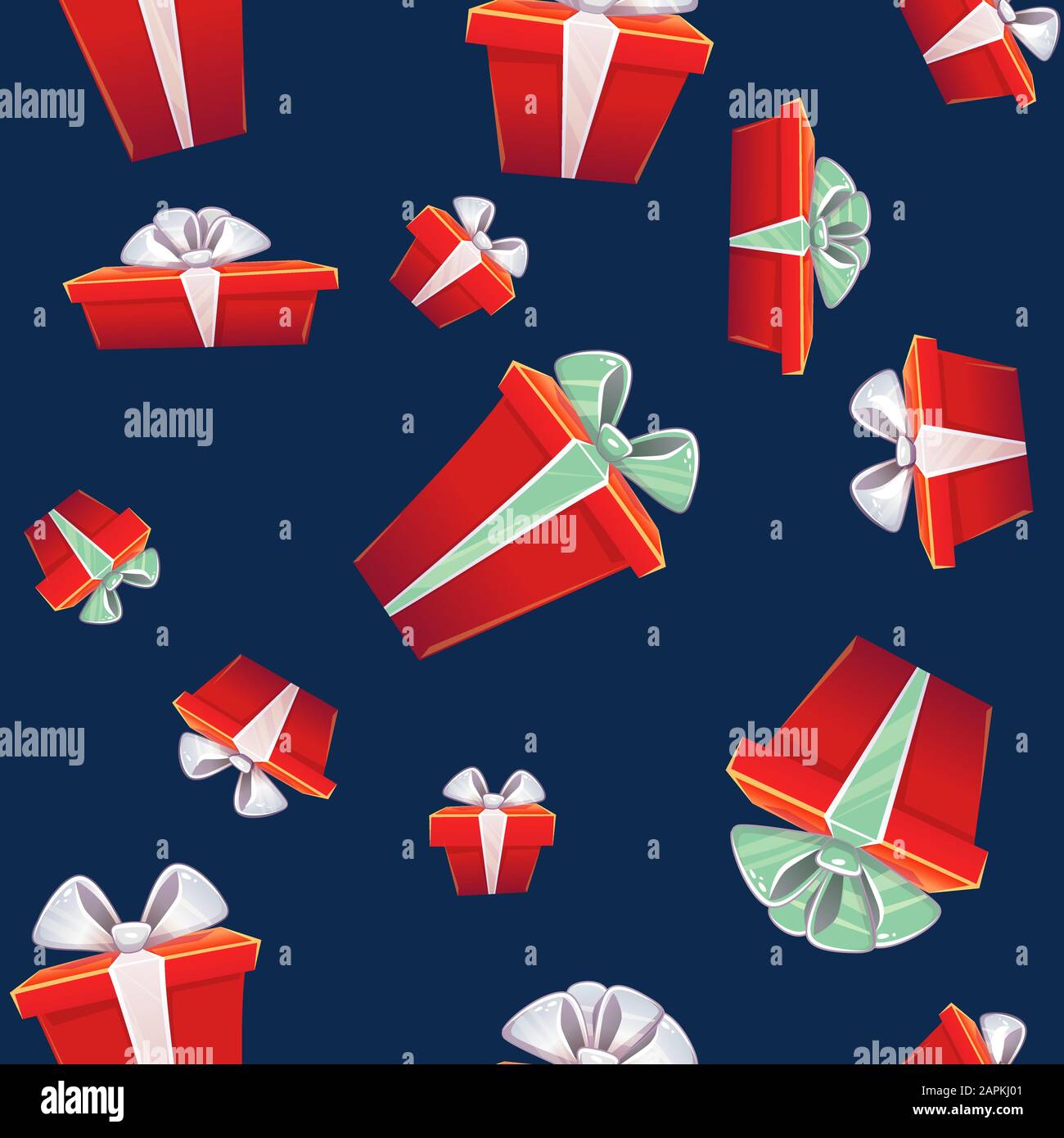 Gift box seamless pattern with presents boxes ribbon bow celebration ...