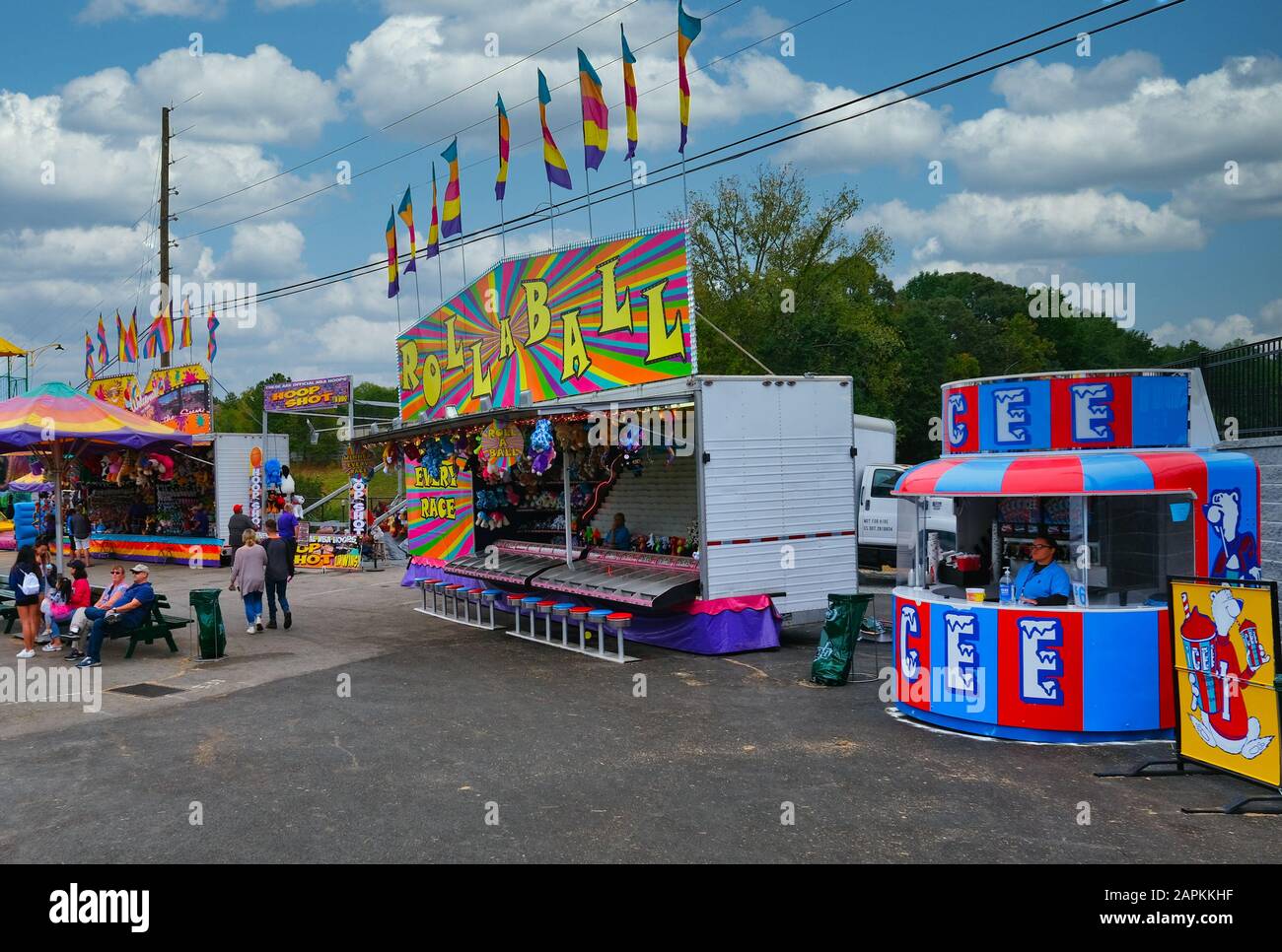 Icee Stand and RollaBall Game at Fair Stock Photo - Alamy