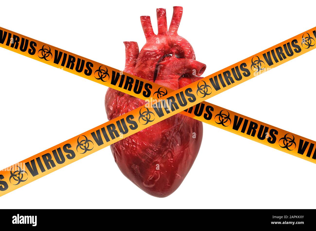 Heart viruses concept, 3D rendering isolated on white background Stock ...
