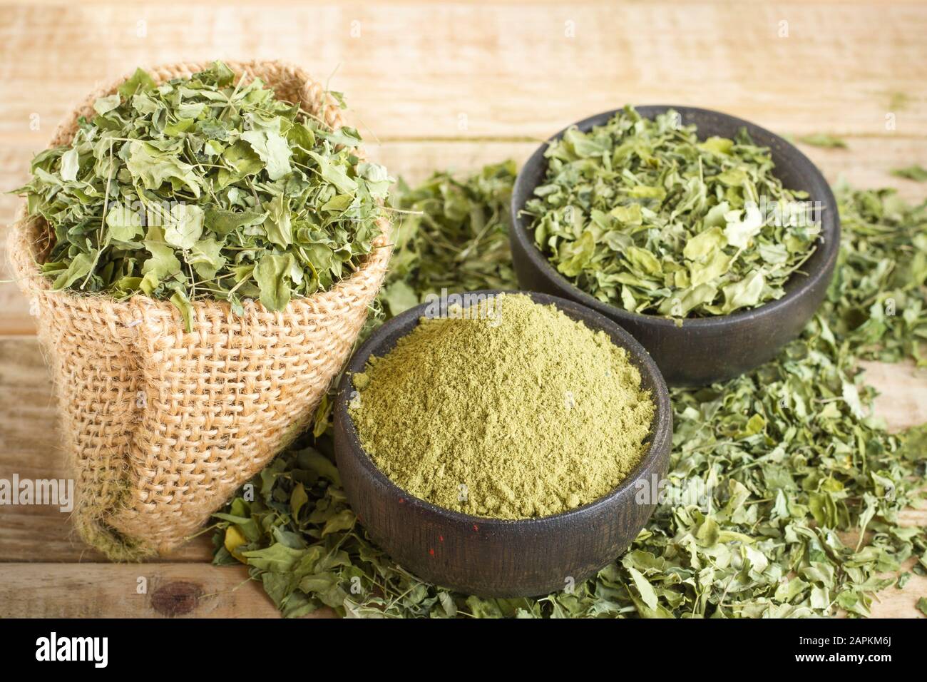 leaves and moringa powder, super food and natural medicine, Moringa ...