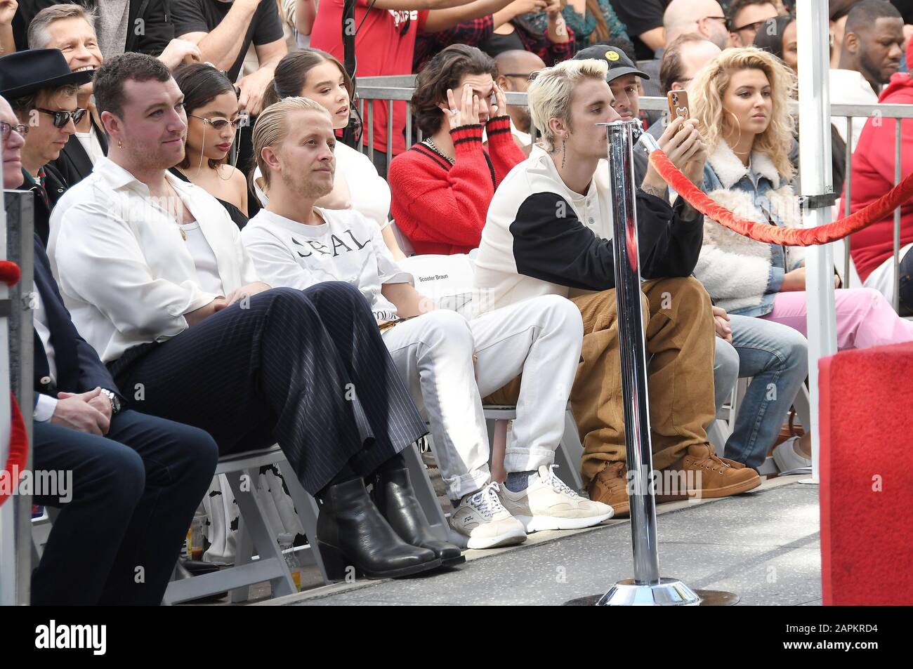 Los Angeles, USA. 23rd Jan, 2020. (L-R) Sam Smith, Sam Evitt, Hailee ...