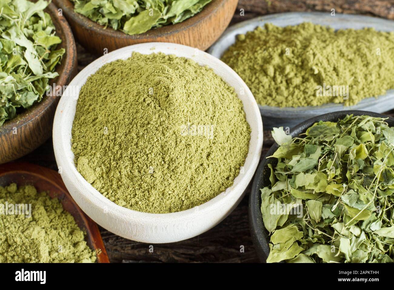 leaves and moringa powder, super food and natural medicine, Moringa ...