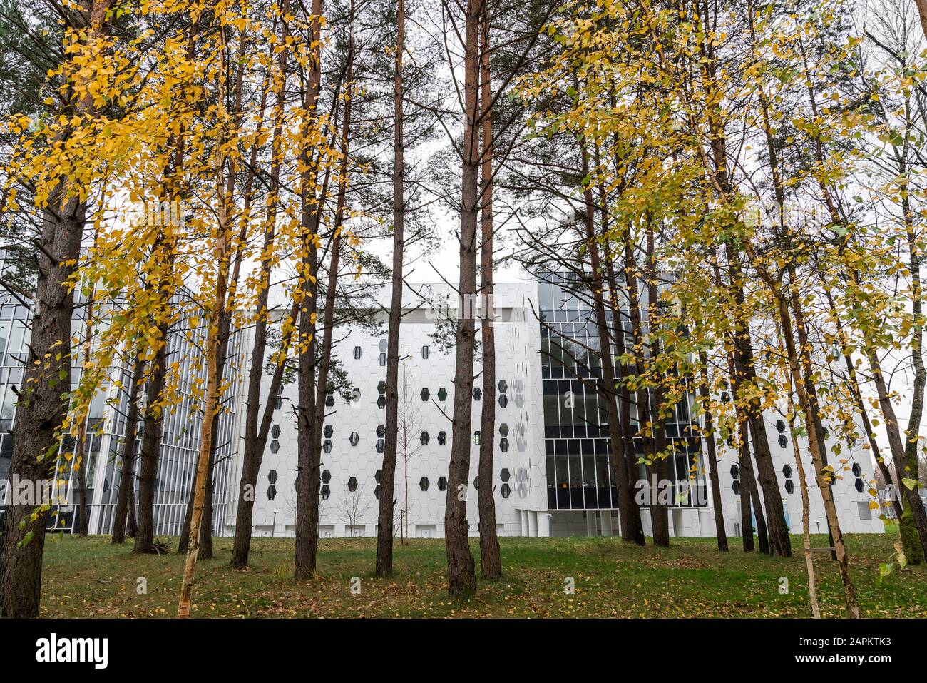 Modern building near a forest, Vilnius, Lithuania Stock Photo - Alamy