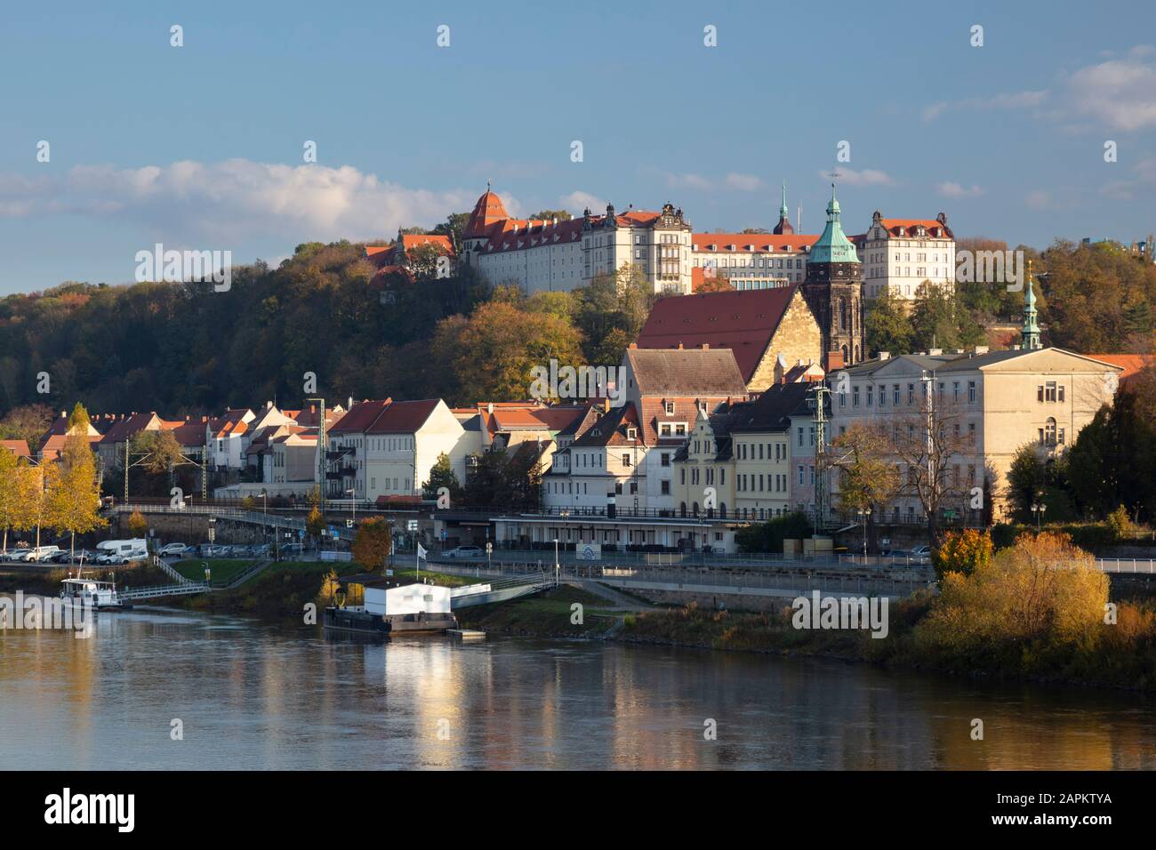 Germany, Saxony, Pirna, Town on bank of river Elbe Stock Photo - Alamy
