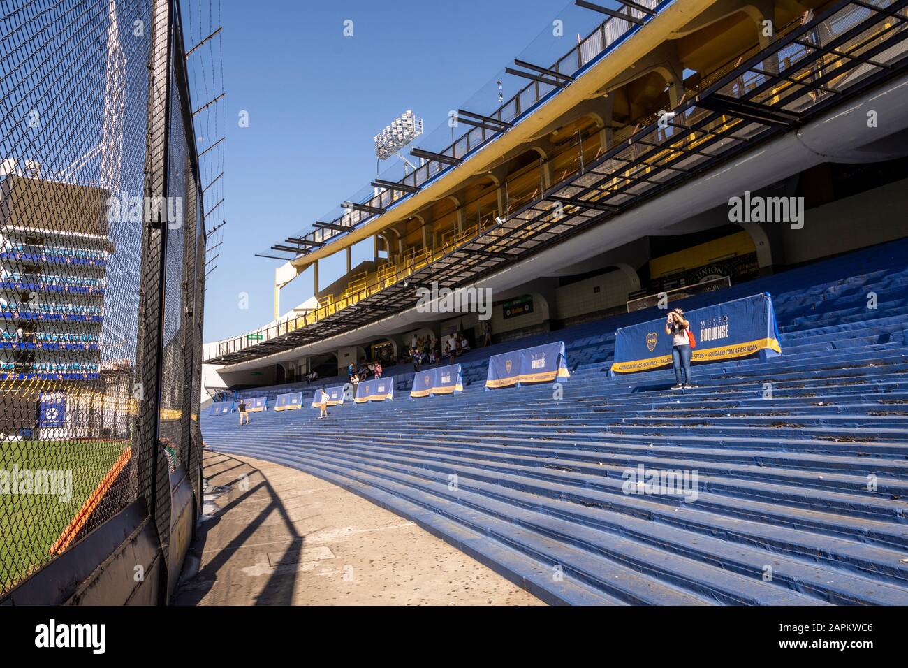 Interior of La Bombonera soccer stadium (Boca Juniors) in La Boca area ...