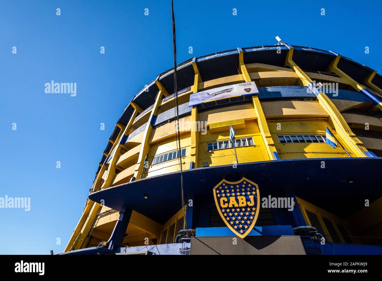 Exterior of La Bombonera soccer stadium (Boca Juniors) in La Boca area ...