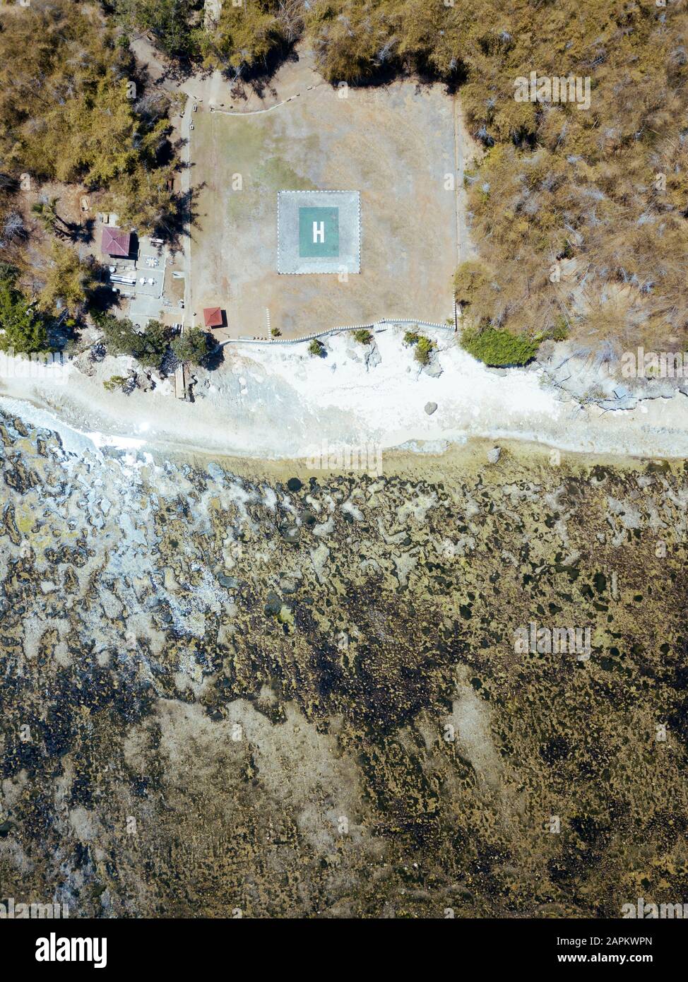 Aerial view coastal helipad hi-res stock photography and images - Alamy