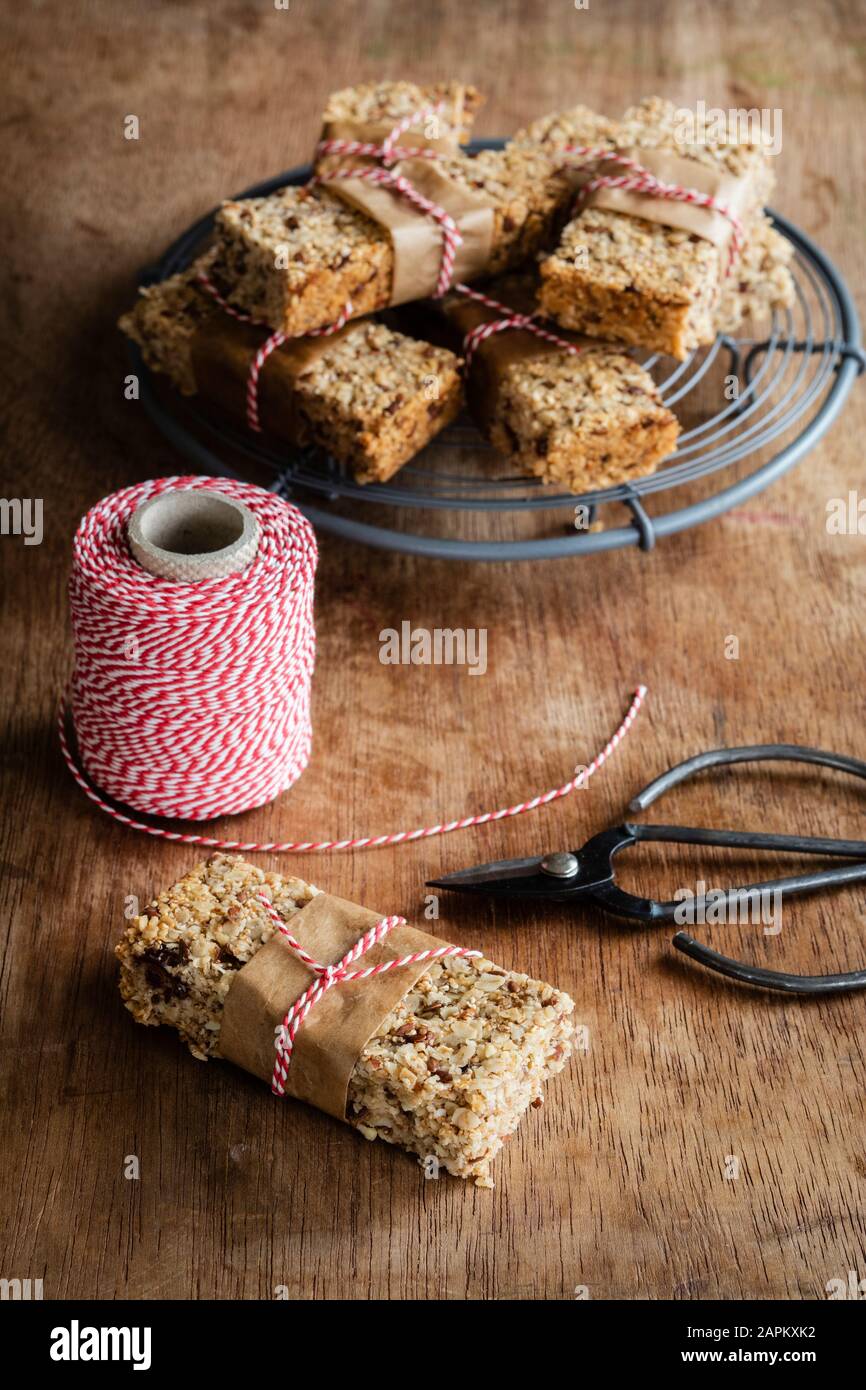 Homemade British flapjack bars Stock Photo - Alamy