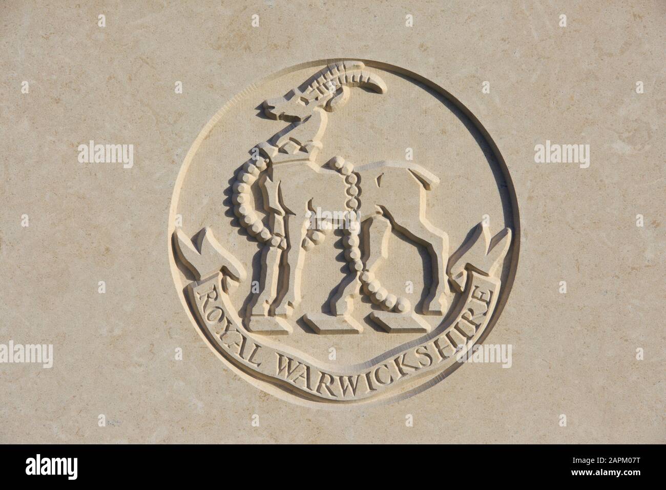 The Royal Warwickshire Regiment (1685-1968) regimental emblem on a ...