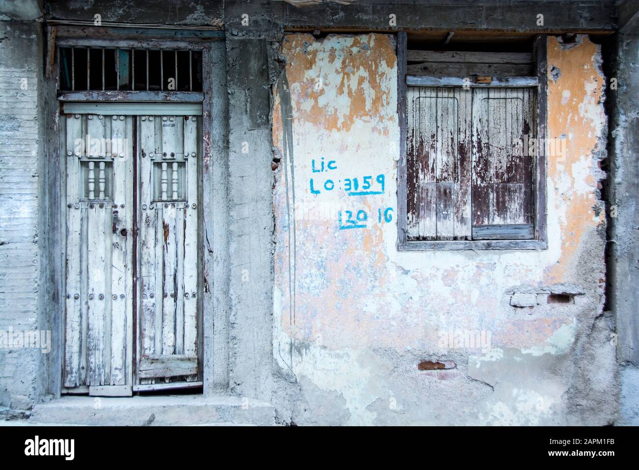 The facade of a Cuban home; Santiago de Cuba, Cuba Stock Photo - Alamy