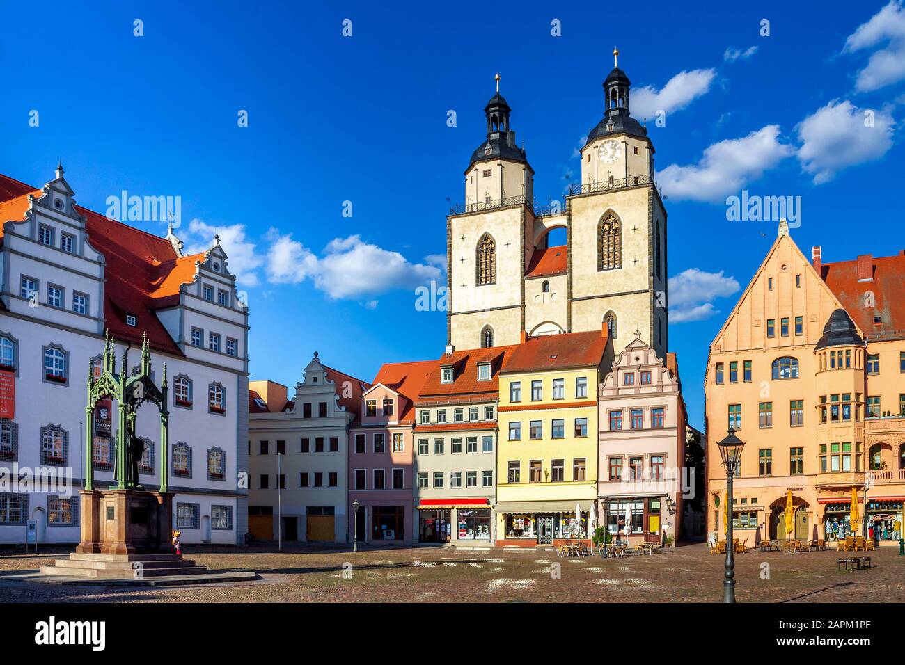 Old town square stadtkirche wittenberg hi-res stock photography and ...