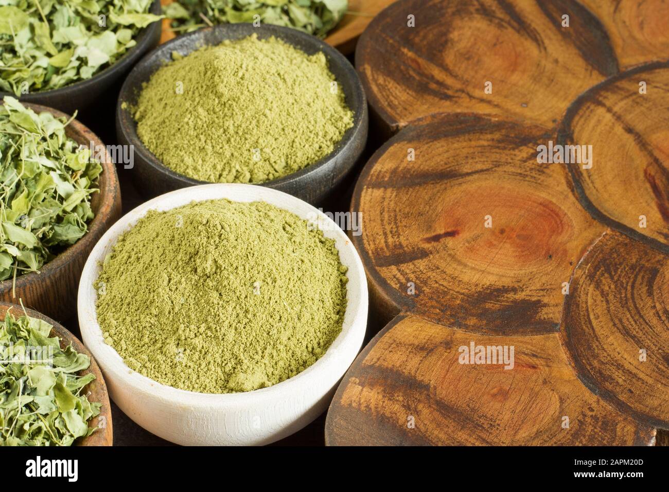 leaves and moringa powder, super food and natural medicine, Moringa ...
