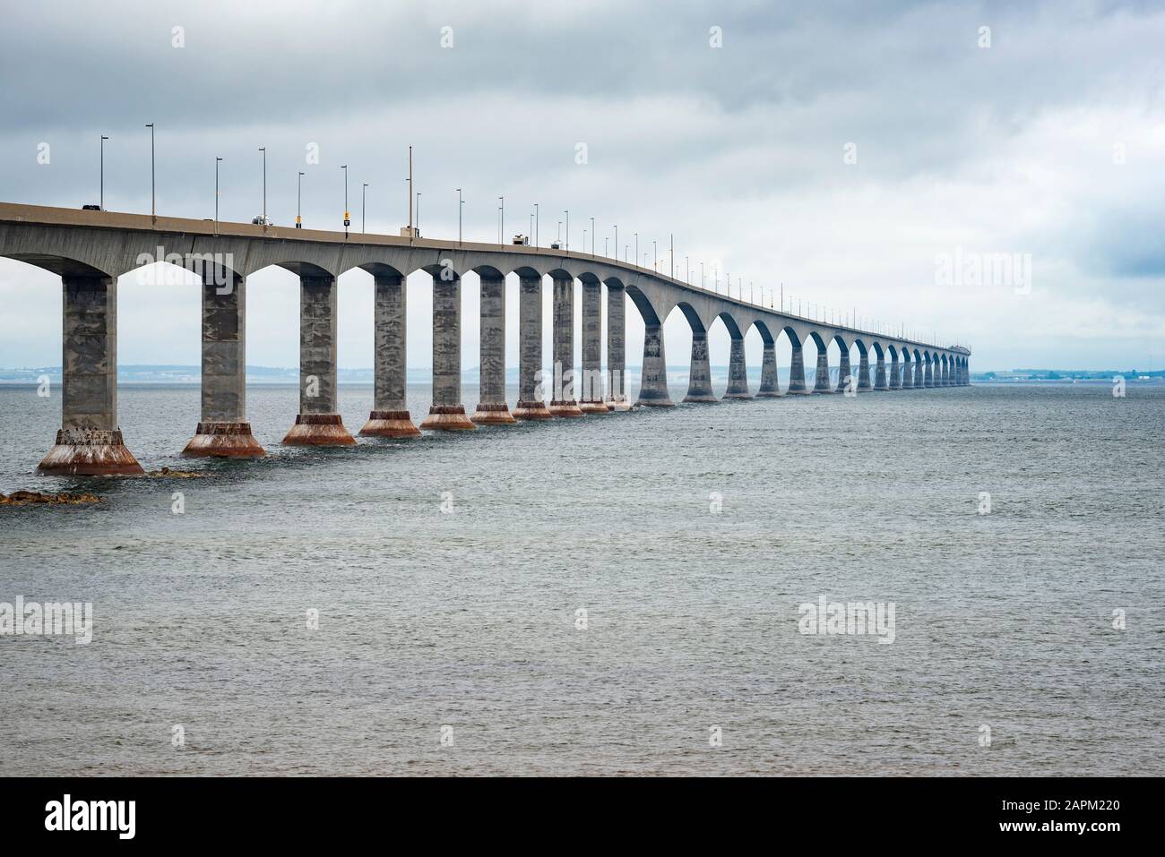 Confederation bridge stretching across abegweit passage hi-res stock ...