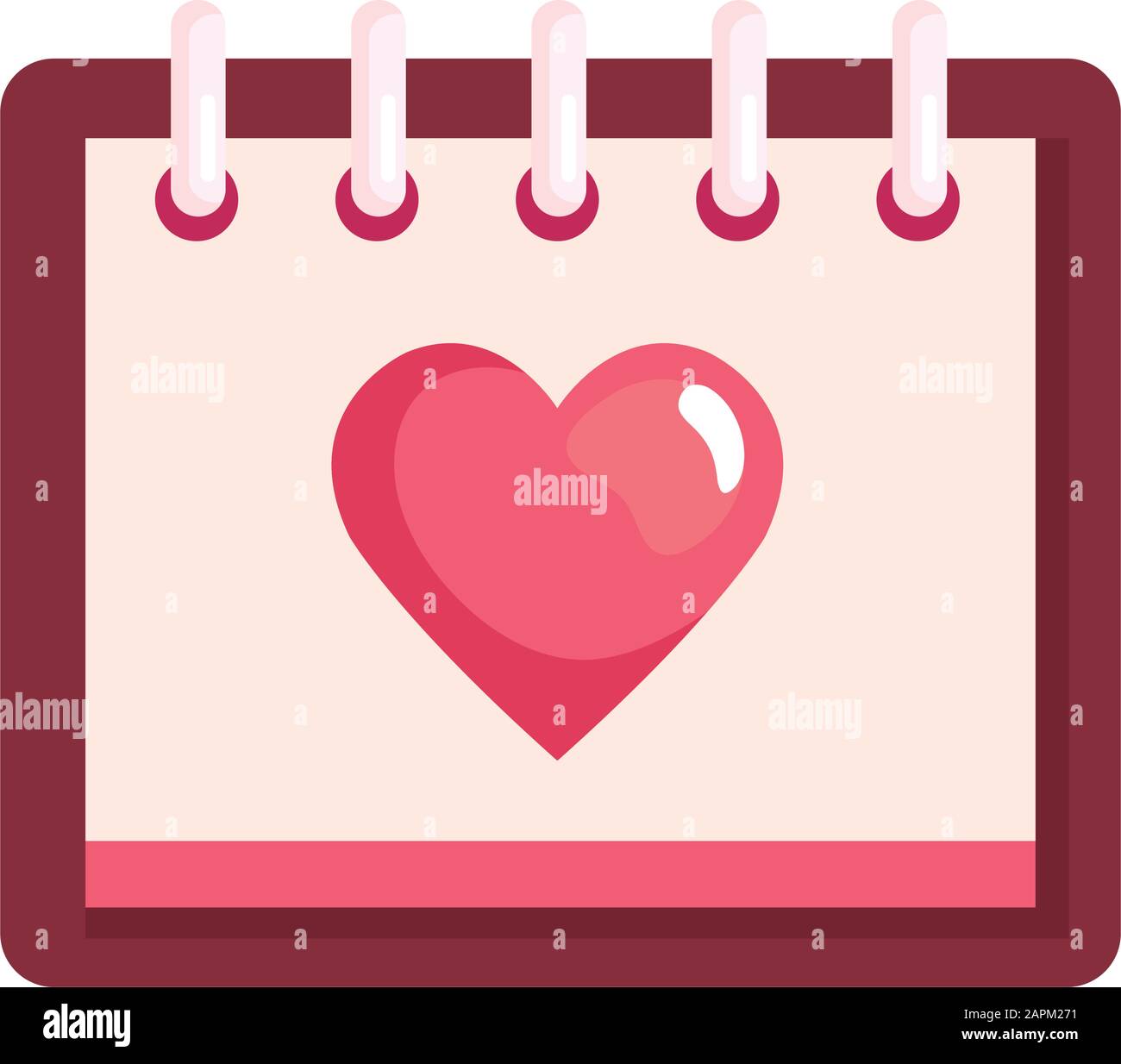 calendar with heart isolated icon Stock Vector Image & Art - Alamy
