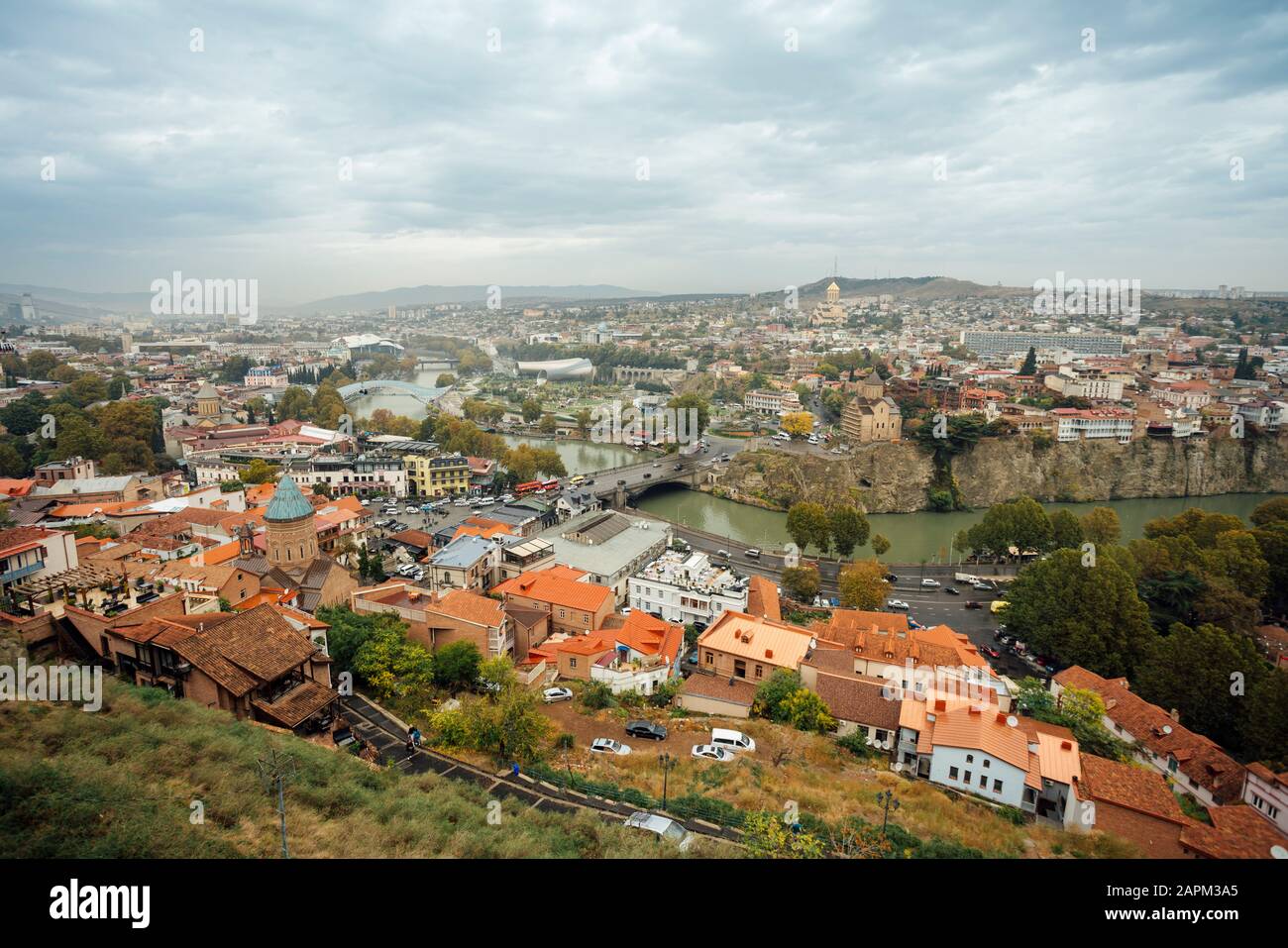 Georgia, Tbilisi, Aerial view of city Stock Photo - Alamy