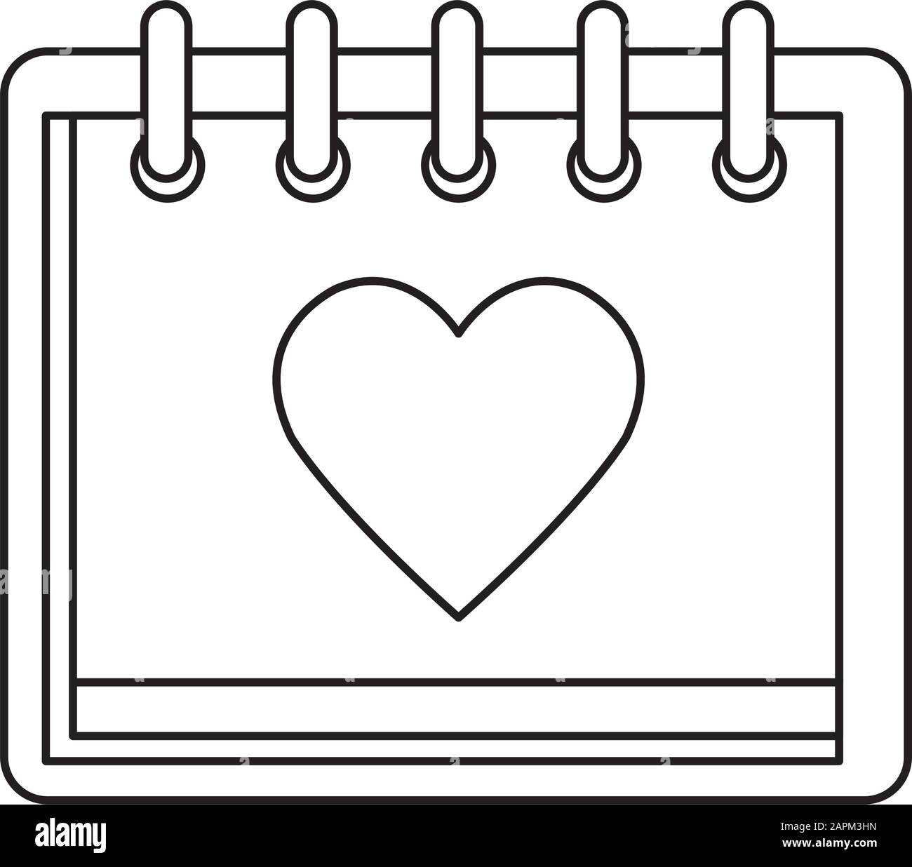 calendar with heart isolated icon Stock Vector Image & Art - Alamy