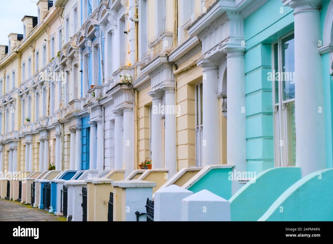 UK, England, London, Row of colorful houses in Notting Hill Stock Photo ...