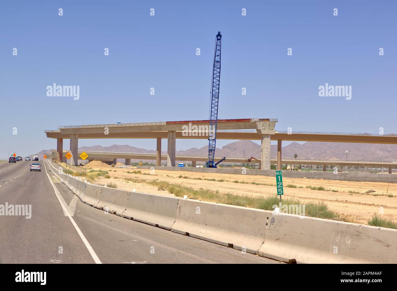 A view of the Loop 303 Bridge Interchange construction where it meets ...